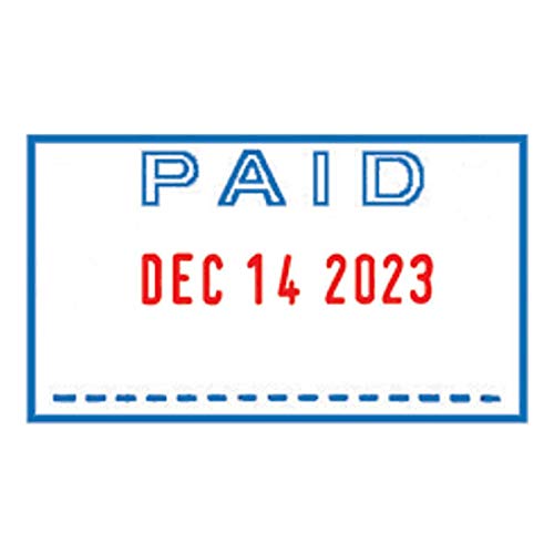 Paid Stamp with Changeable Date, Paid is Blue, Date is Red, Trodat Pri ...